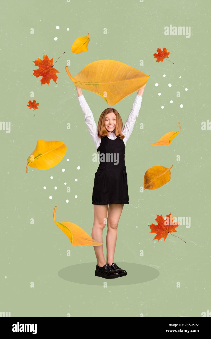 Creative photo 3d collage poster postcard artwork of pretty lady woman ...