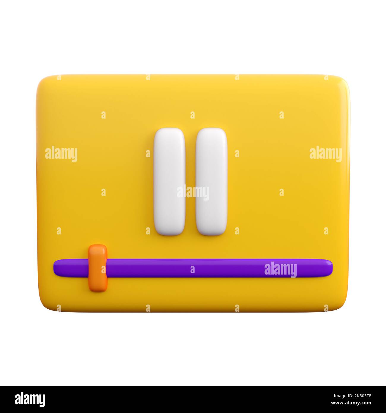 3d stop video icon with scroll bar. Playing, streaming video, social ...