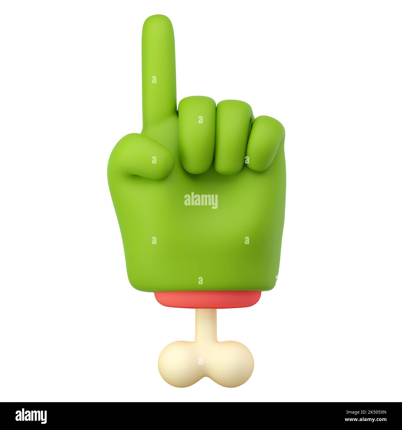 3d zombie hand in plastic cartoon style. Pointing fingers gesture ...