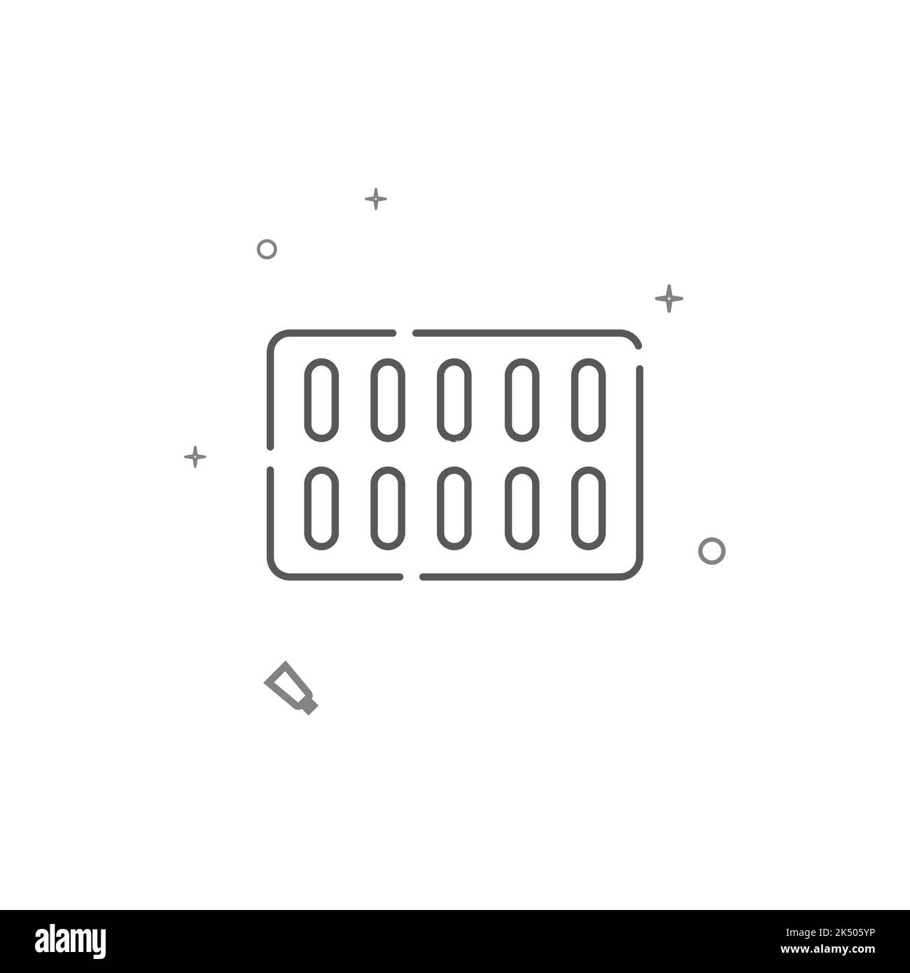 Pill packaging simple vector line icon. Symbol, pictogram, sign ...