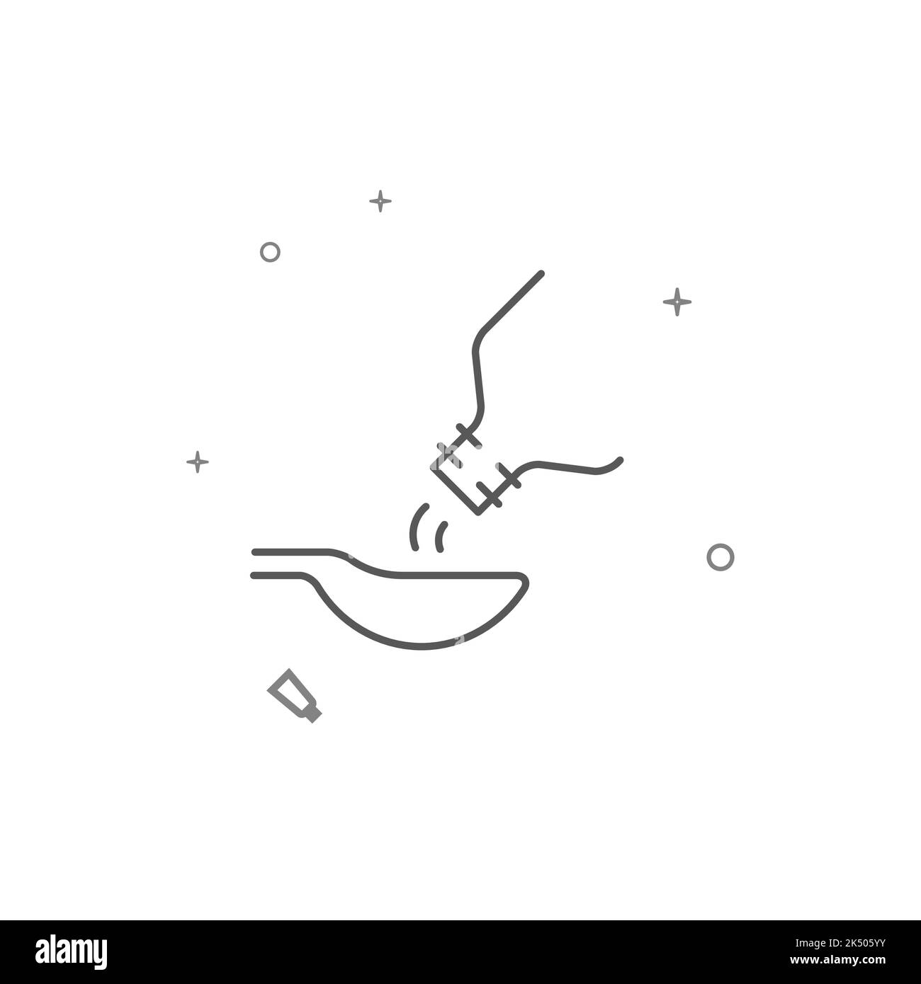 Medical syrup bottle and spoon simple vector line icon. Symbol ...