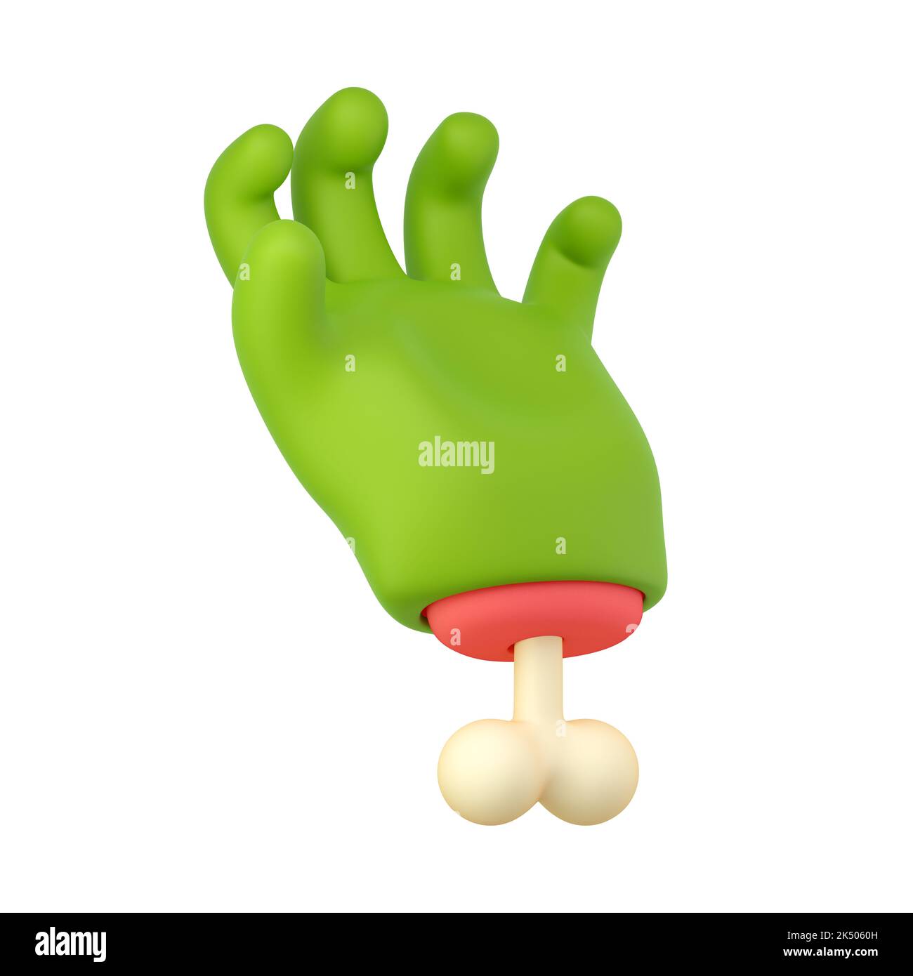 3d zombie hand in plastic cartoon style. Grab fingers gesture. Green ...