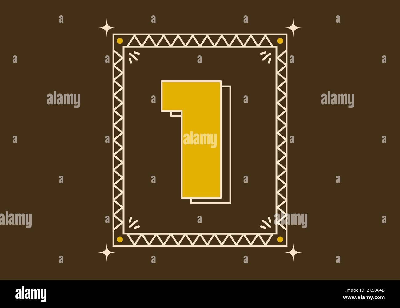 Number 1 in vintage retro frame design Stock Vector Image & Art - Alamy