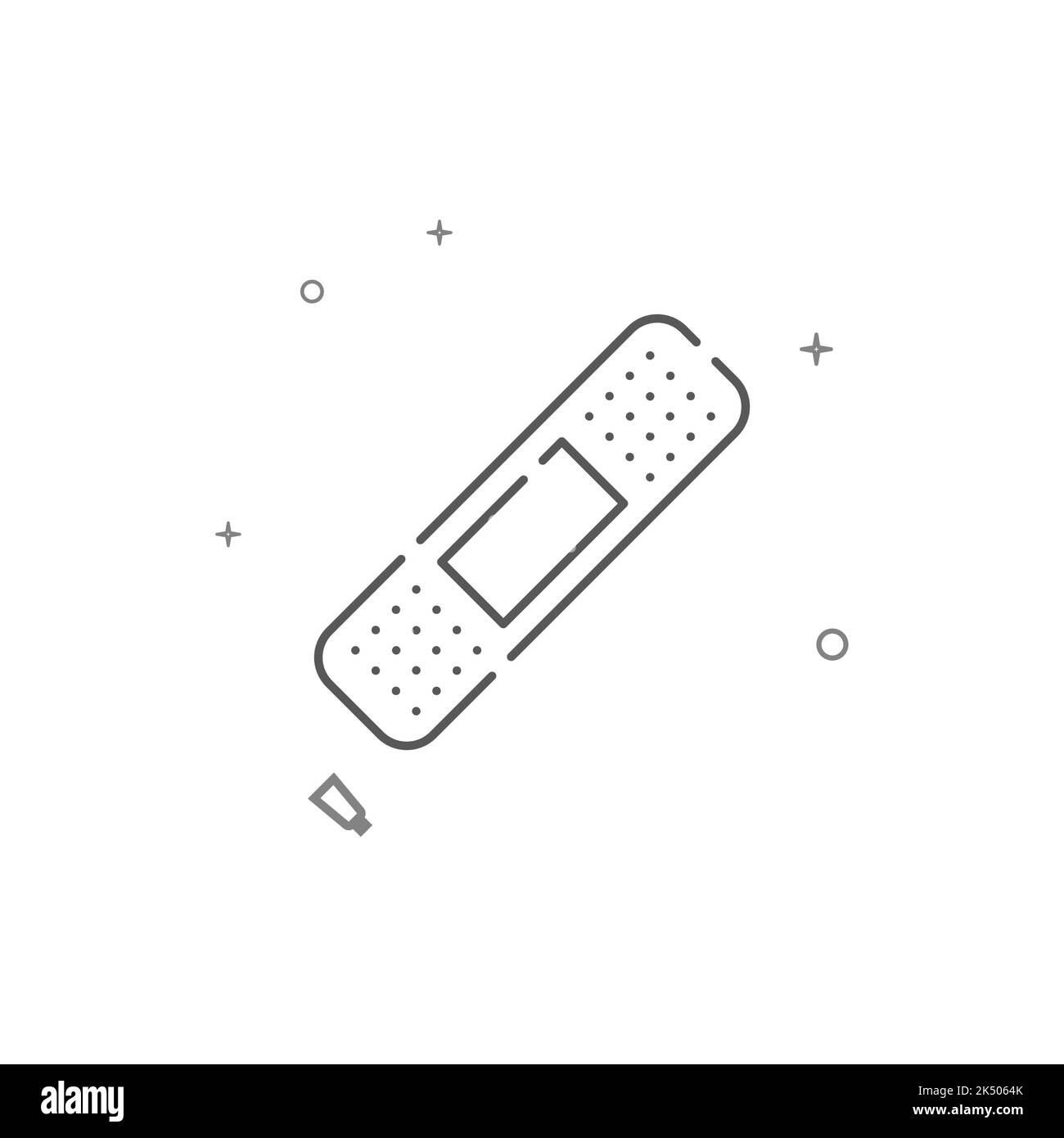 Adhesive Plaster Simple Vector Line Icon Symbol Pictogram Sign Isolated On White Background