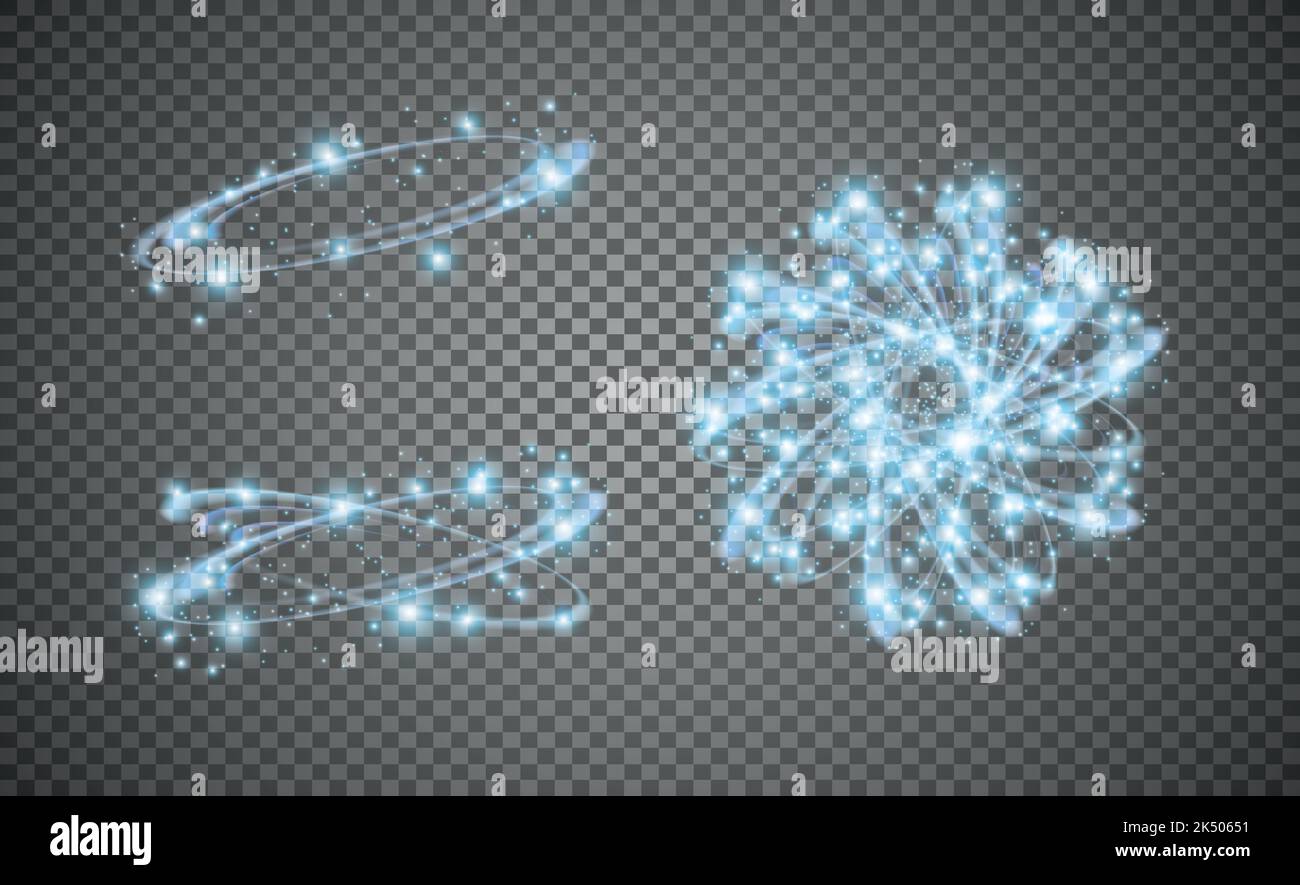 Circular lens flare transparent light effect. Abstract sparkling spark ...