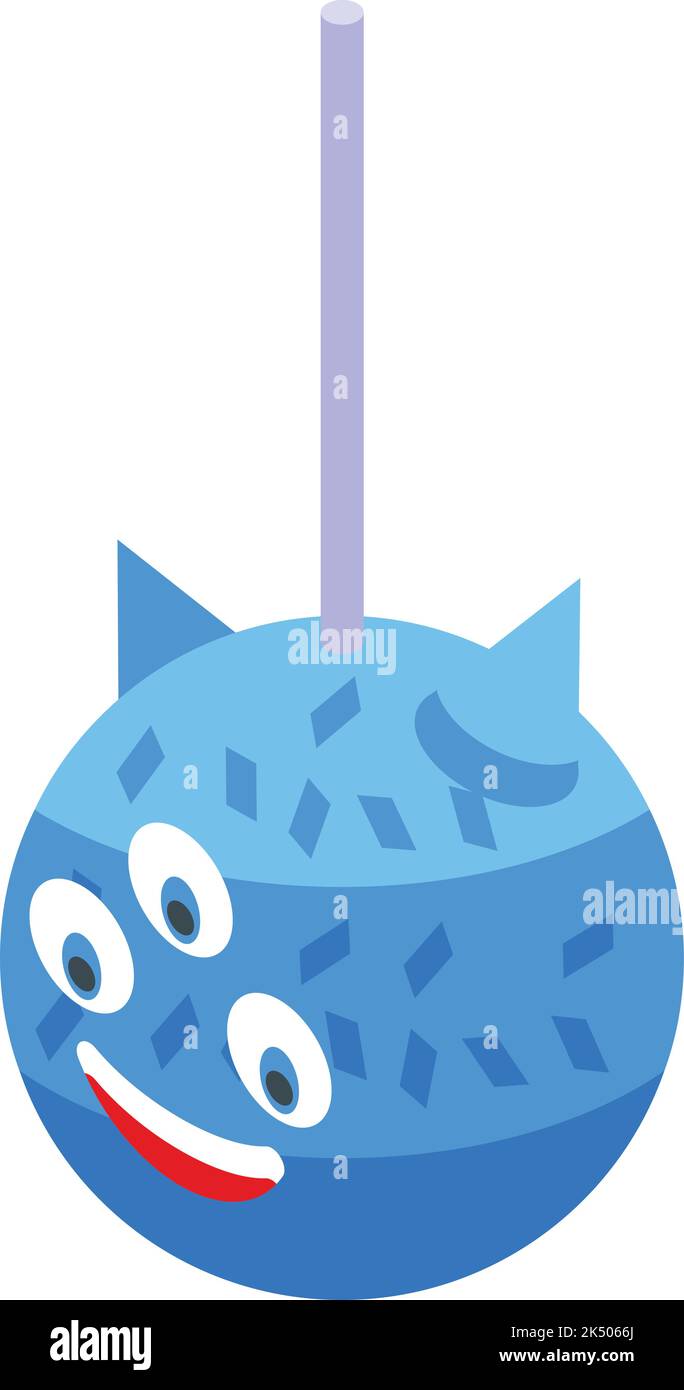 Mexican pinata blue monster icon isometric vector. Mexico party. Candy ...