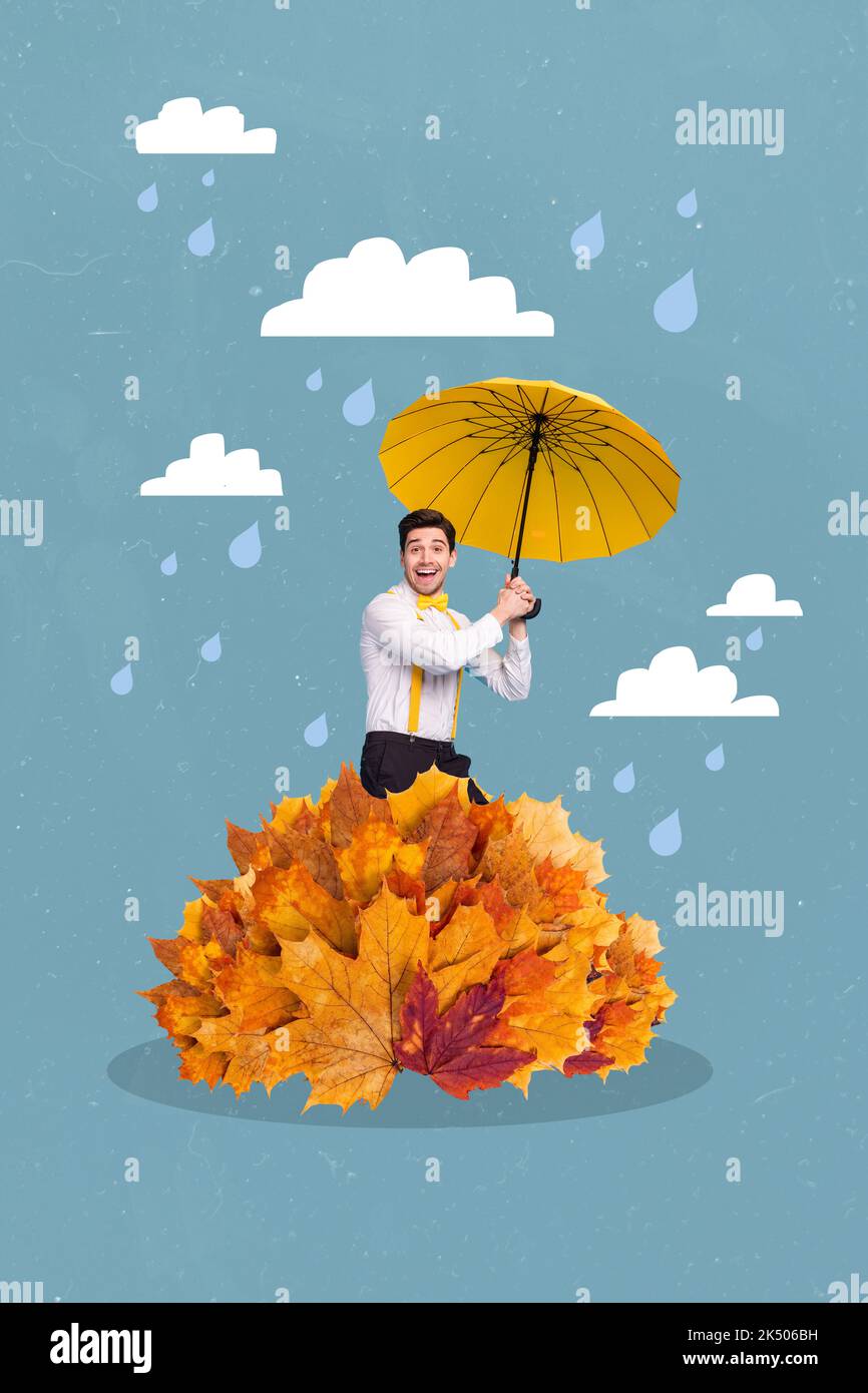 Creative photo 3d collage poster postcard artwork of funny funky person ...
