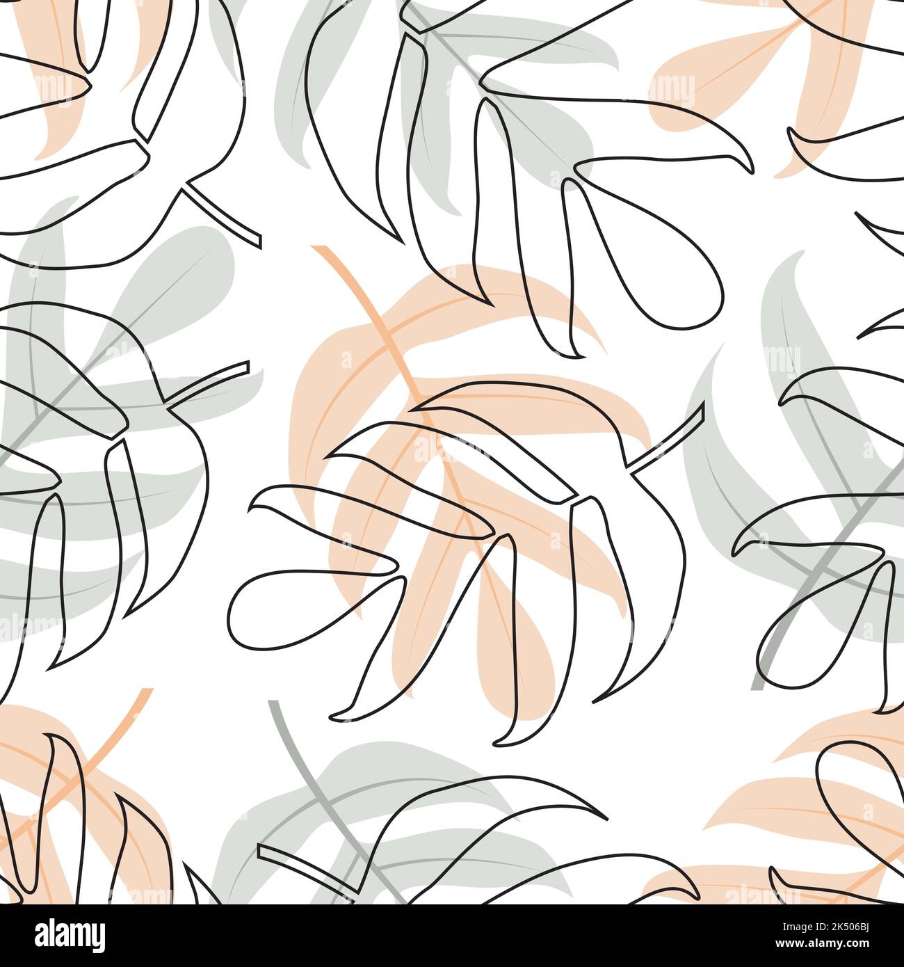 Elegant ditsy foliage texture. Vector seamless pattern of design of ...
