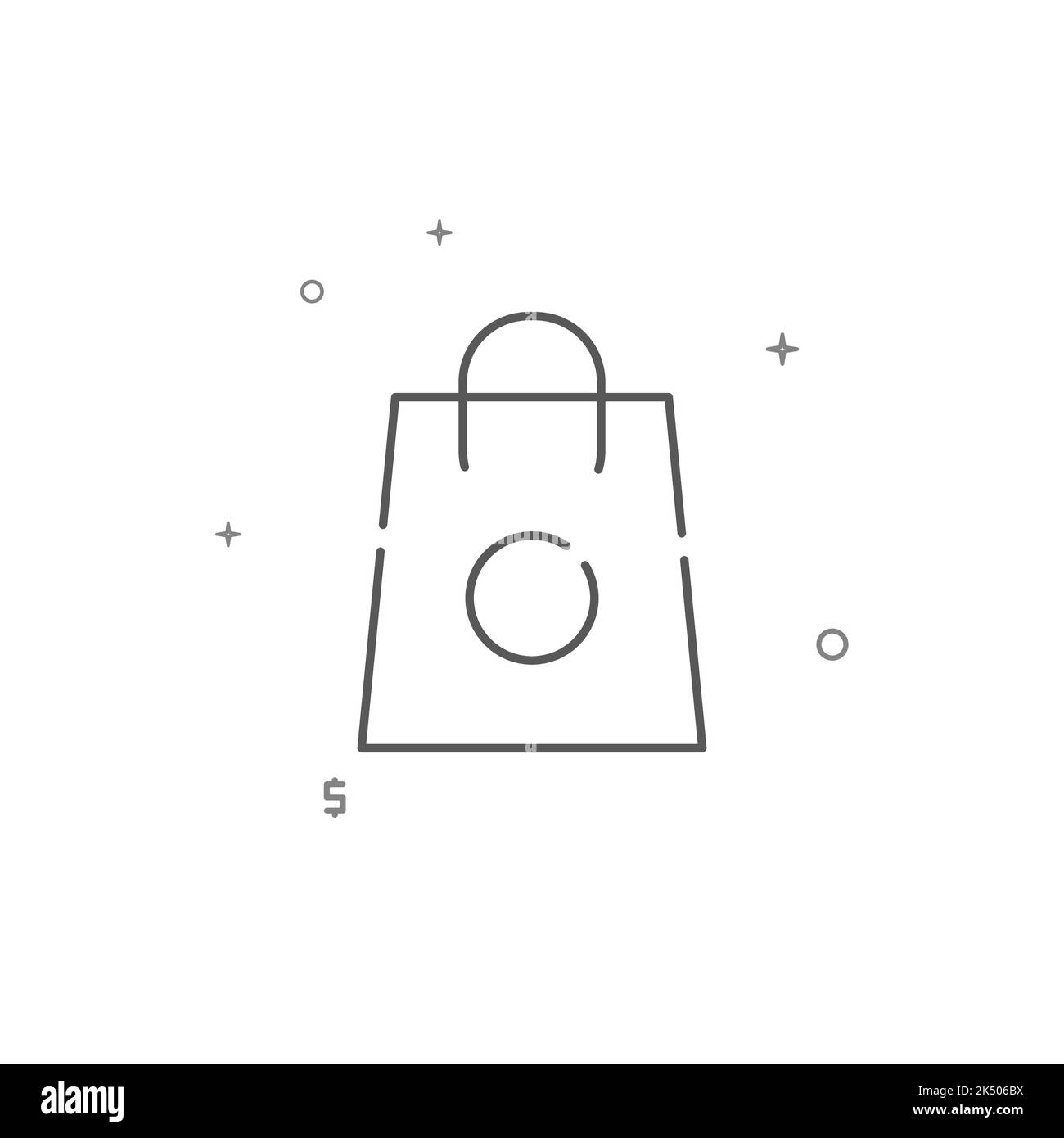 Shopping bag simple vector line icon. Symbol, pictogram, sign isolated ...
