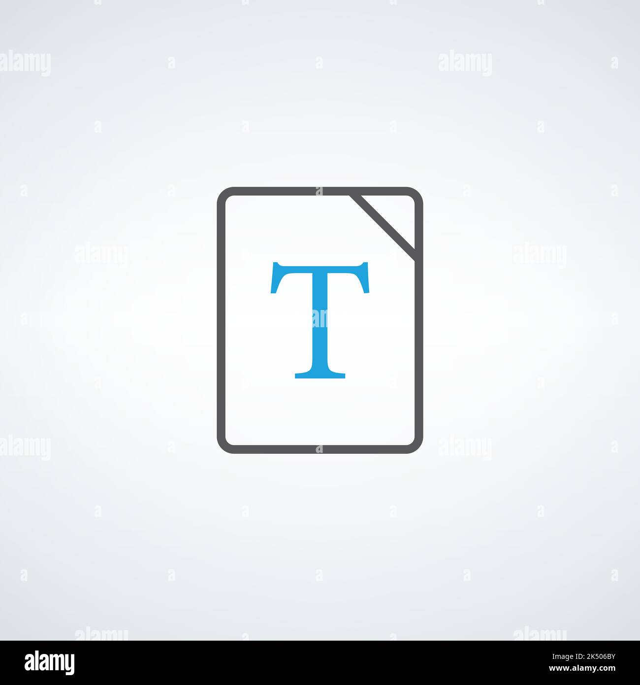 Text document icon with letter T. Office file symbol. Stock vector ...