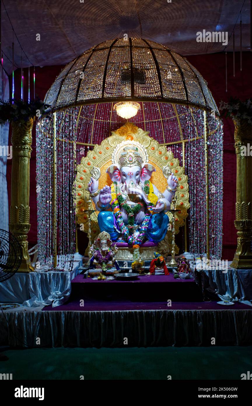 Famous decorated Ganesh idol in Ganesh festival time Stock Photo - Alamy