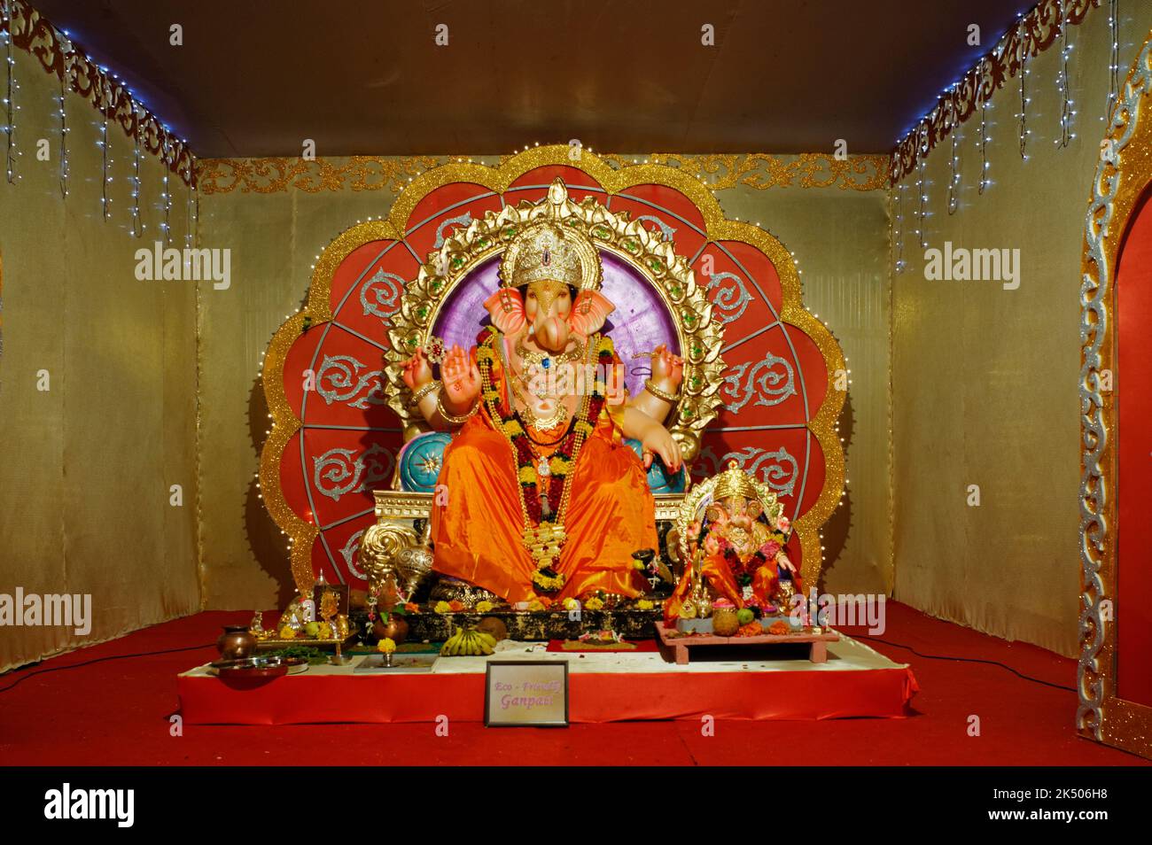 Famous decorated Ganesh idol in Ganesh festival time Stock Photo - Alamy