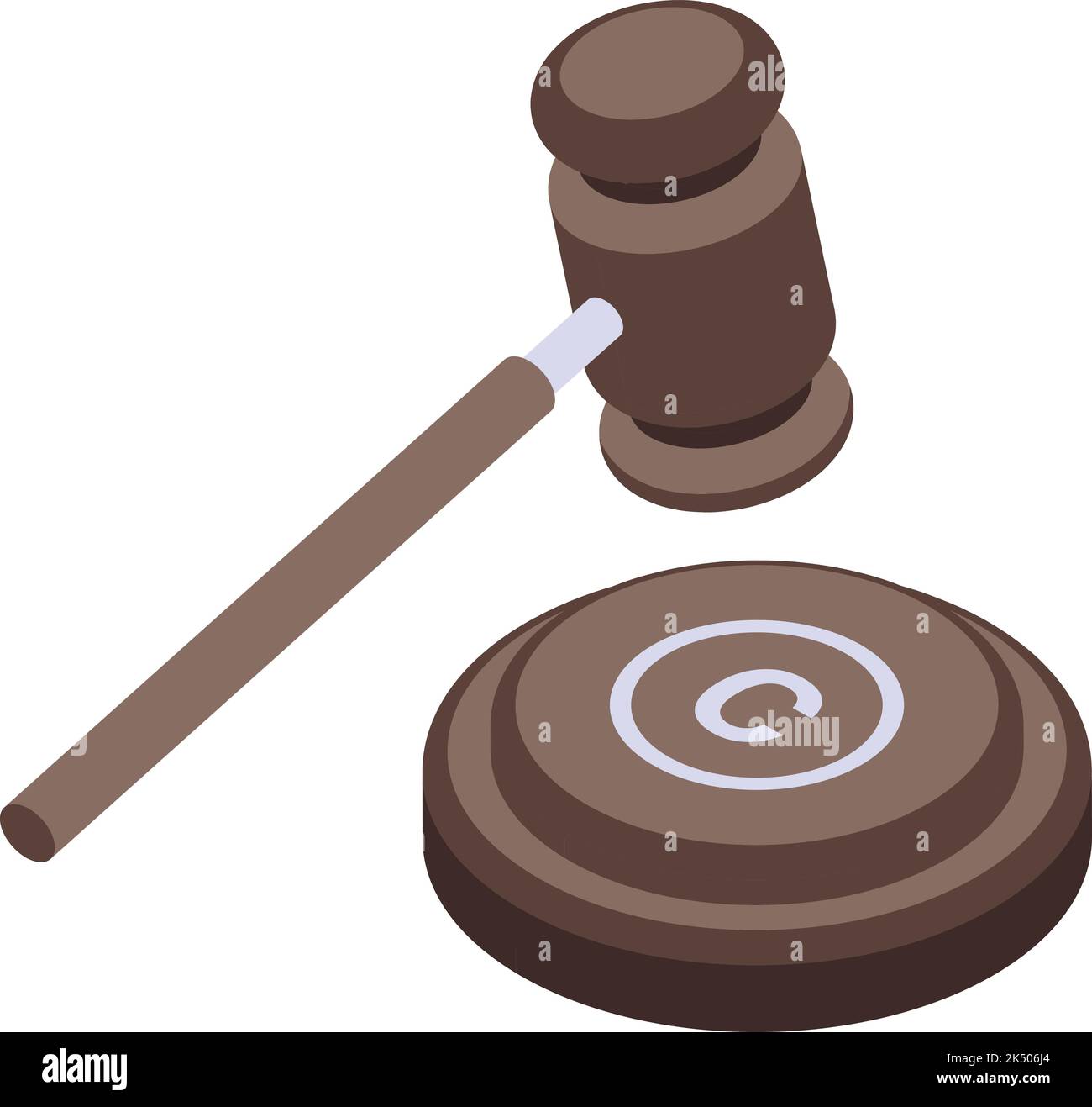 Copyright law gavel icon isometric vector. Legal protection. Digital ...