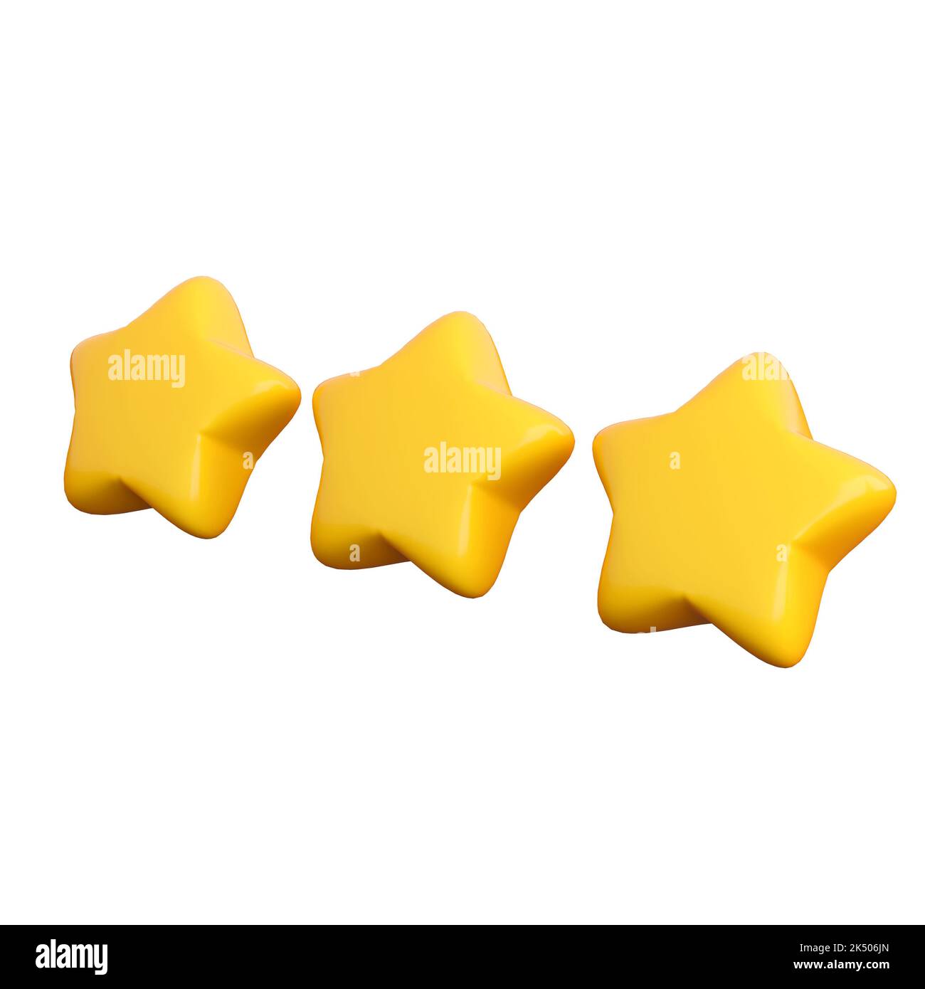 3d three stars icon. Review, feedback, customer rating and satisfaction ...