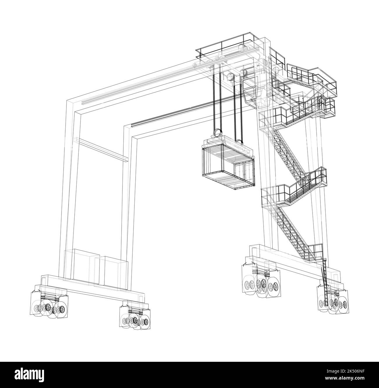 Port cargo crane. Vector Stock Vector Image & Art - Alamy