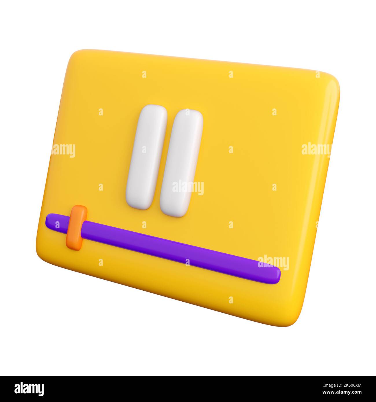 3d stop video icon with scroll bar. Playing, streaming video, social ...