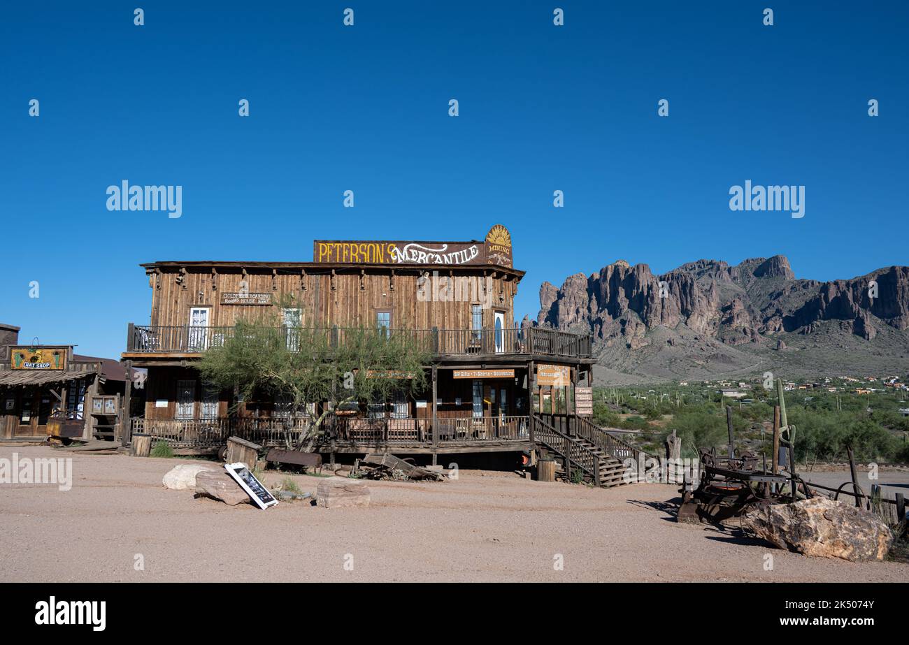 Peterson's Mercantile located at the base of the Superstition Mountains in the Goldfield Ghost ...