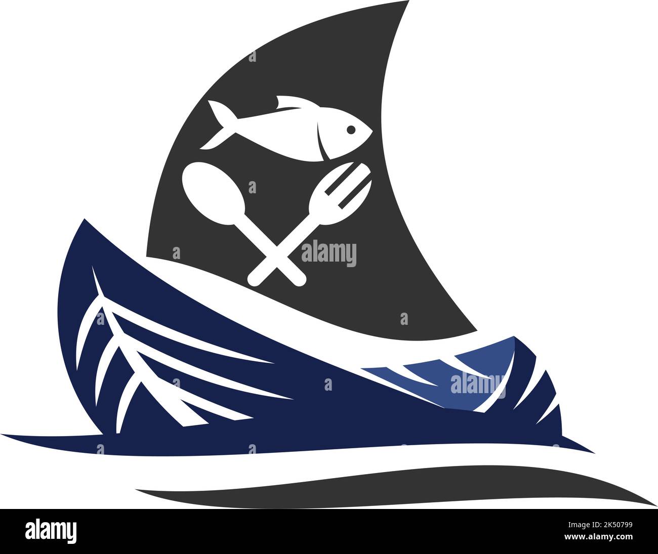 sailboat fish restaurant logo Icon Illustration Brand Identity Stock ...