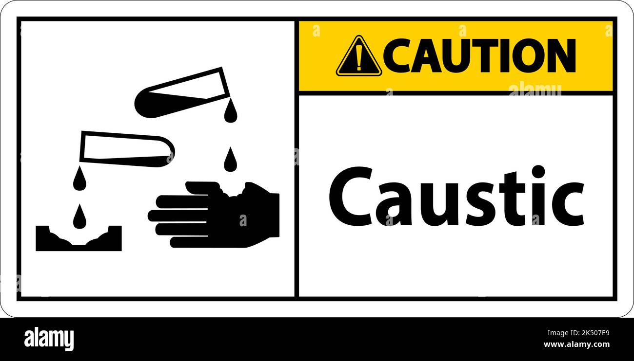 Caution Caustic Symbol Sign On White Background Stock Vector Image ...