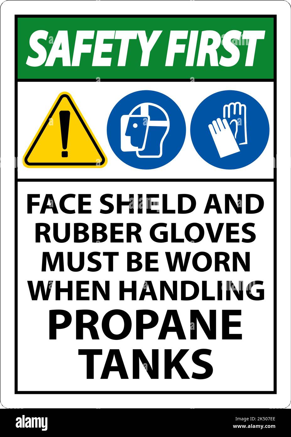 Safety First PPE Required When Handling Propane Tanks Sign Stock Vector ...