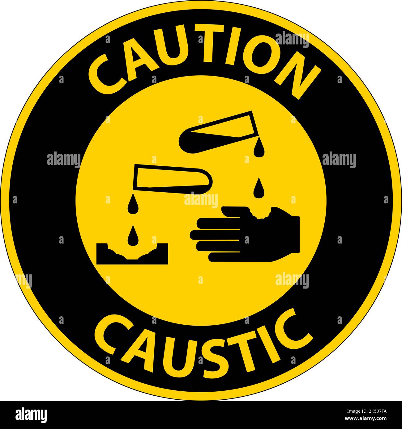 Caution Caustic Symbol Sign On White Background Stock Vector Image ...