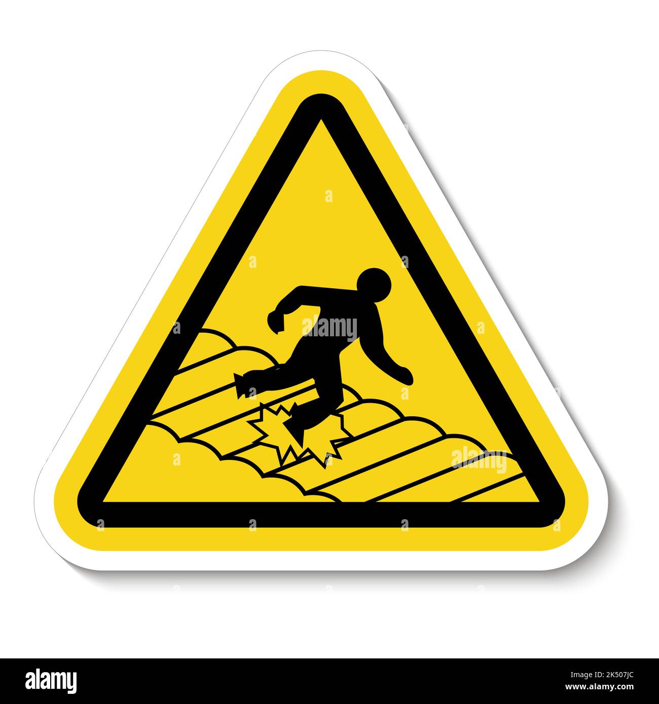 Warning Fragile Roof Sign On White Background Stock Vector Image & Art ...