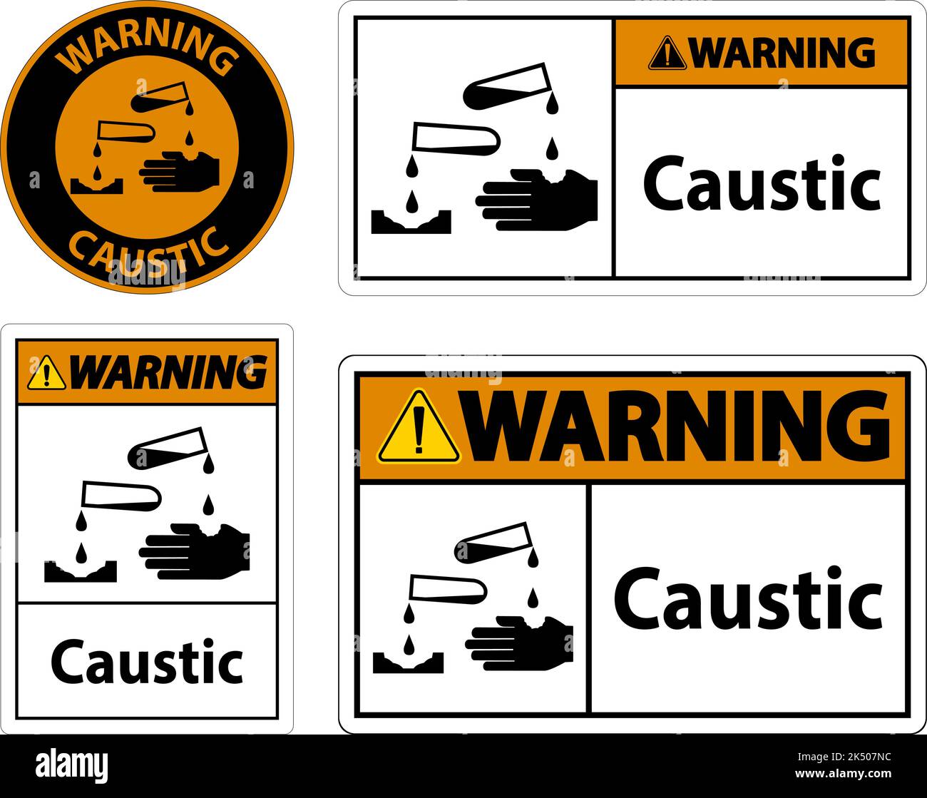 Warning Caustic Symbol Sign On White Background Stock Vector Image ...