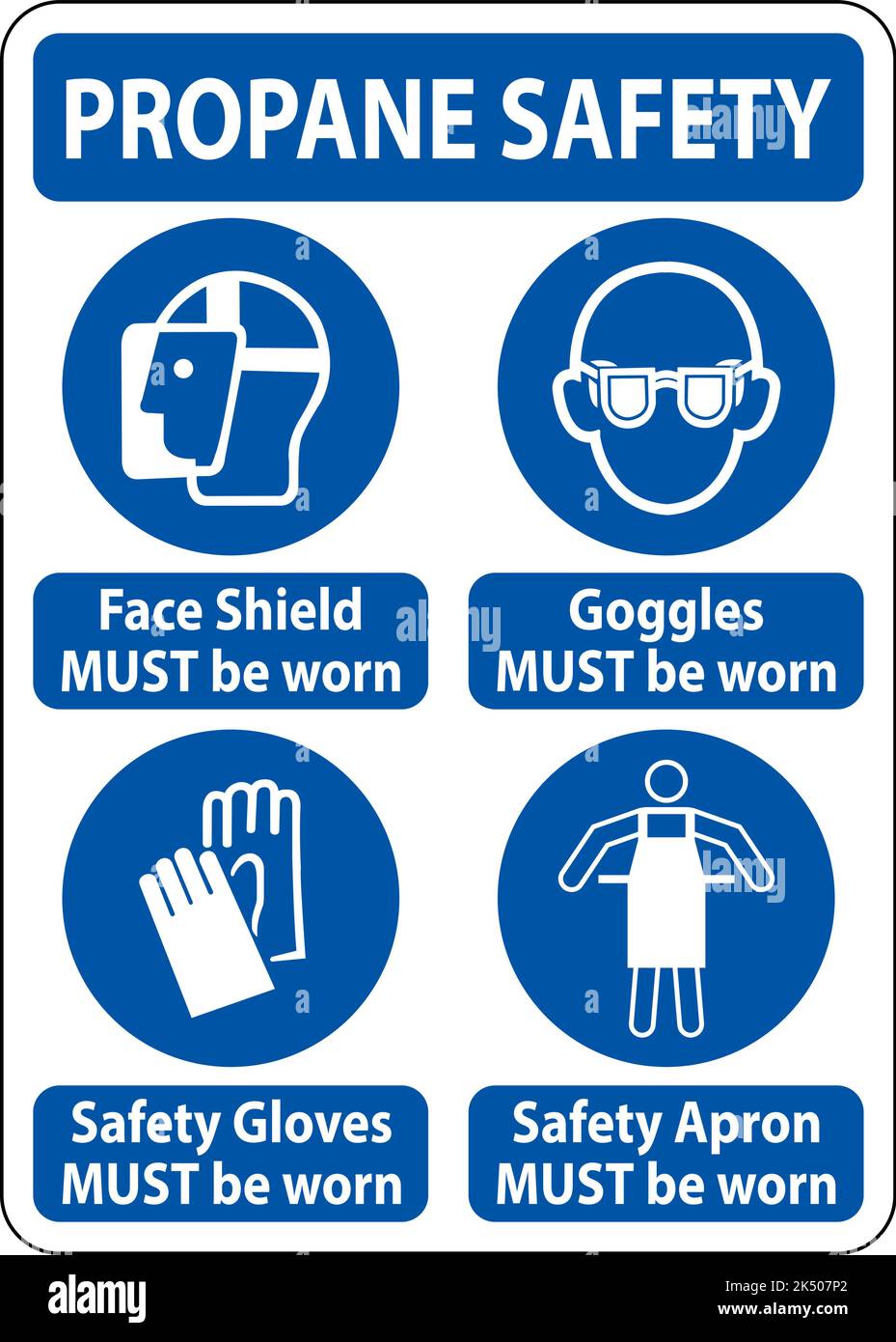 Propane Safety Personal Protection Sign On White Background Stock ...