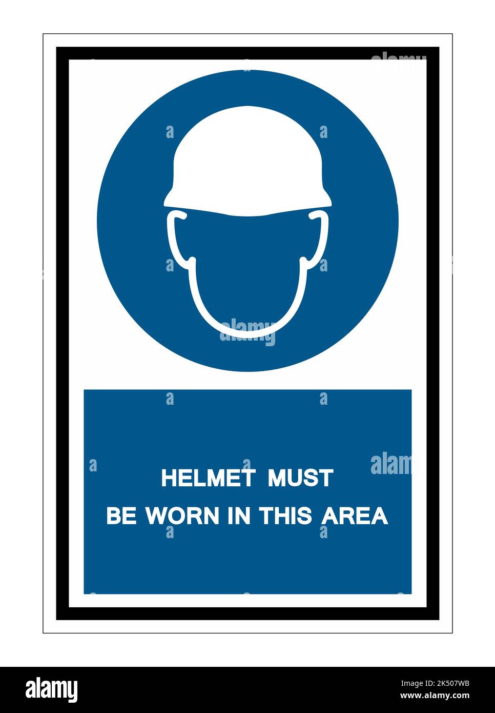 Helmet Must Be Worn In This Area Sign symbol Isolate On White ...