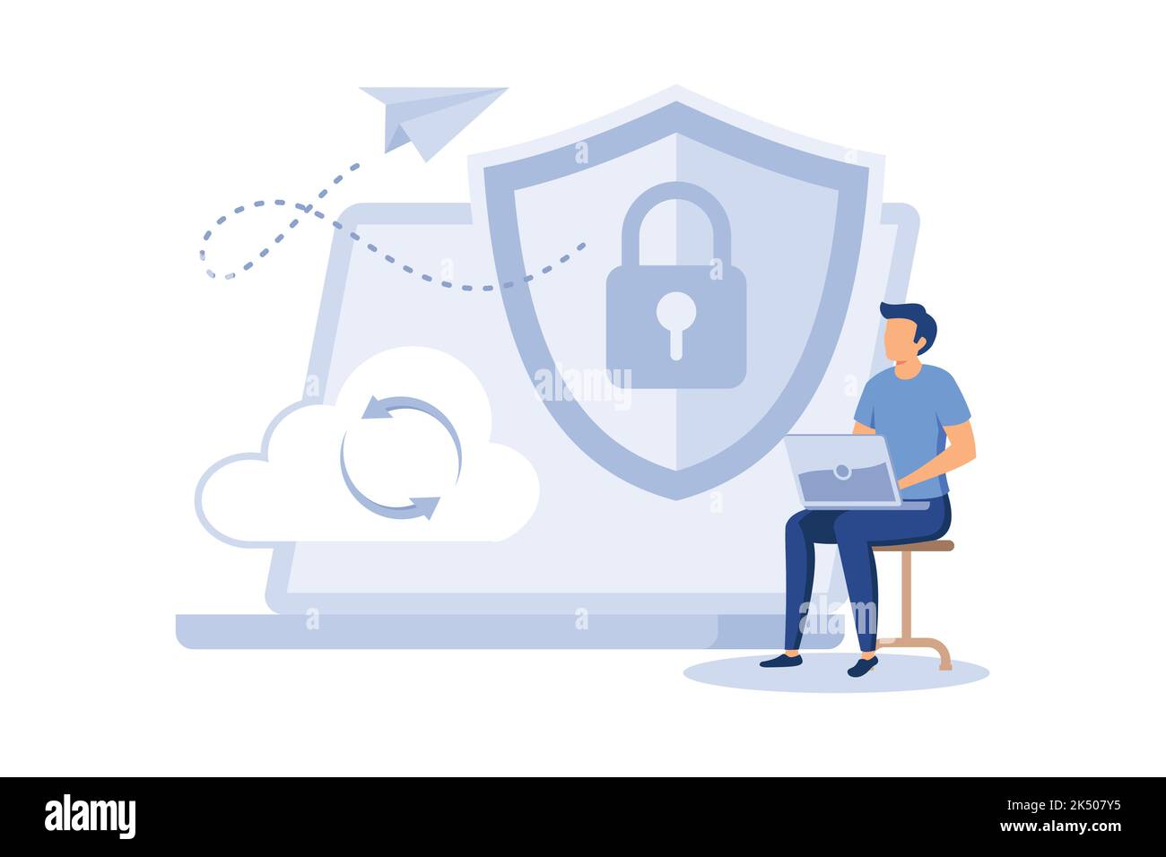 Secure file sharing illustration exclusive design inspiration Stock ...