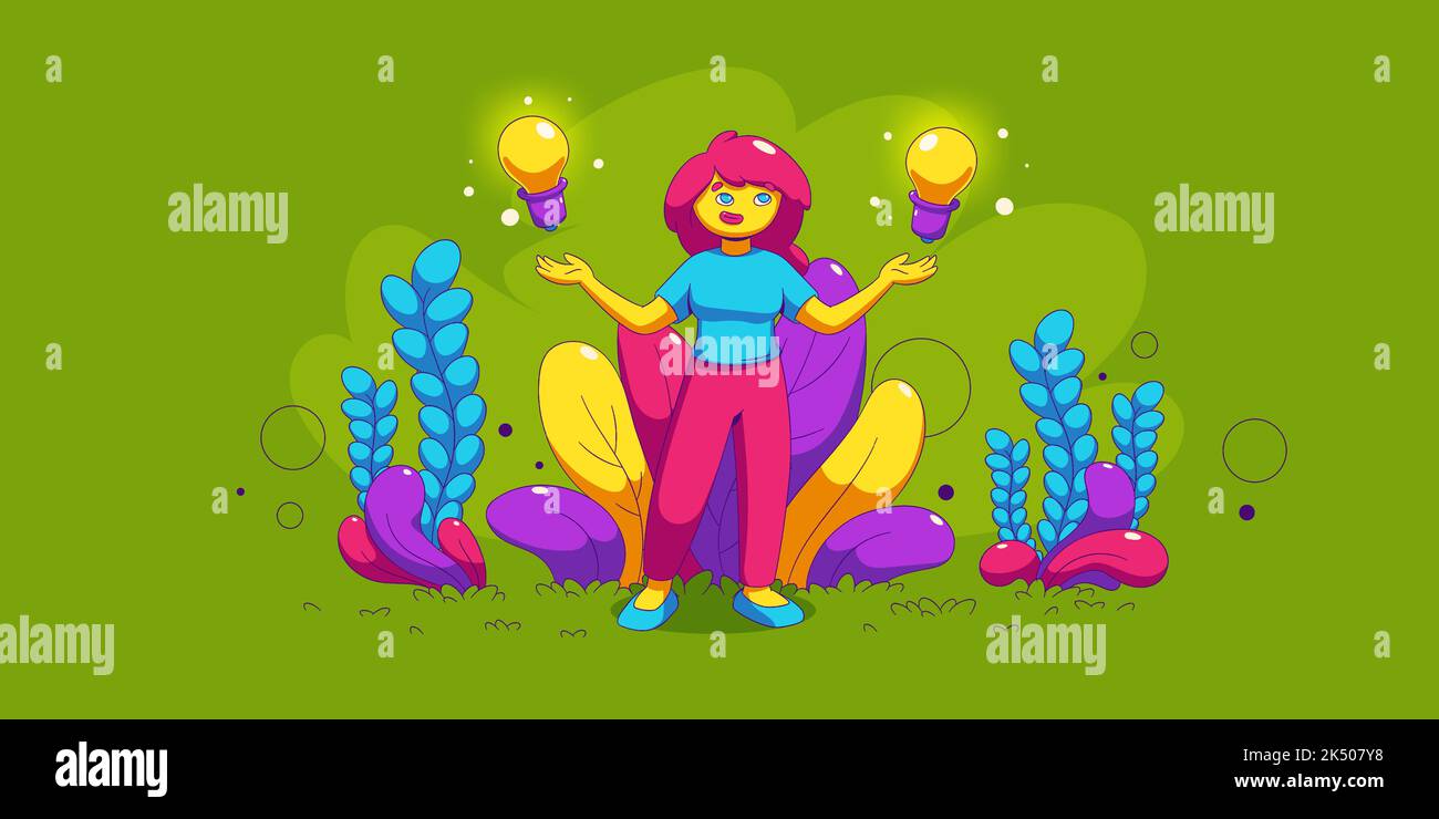 Choice between two ideas, best solution, decisions comparison concept ...