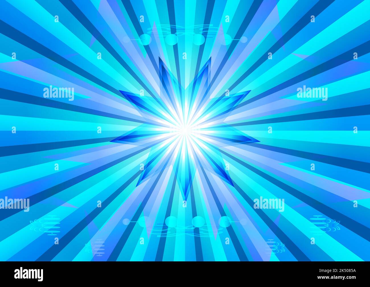 Abstract Background Blue Star Sunburst Explosion Technology Graphic