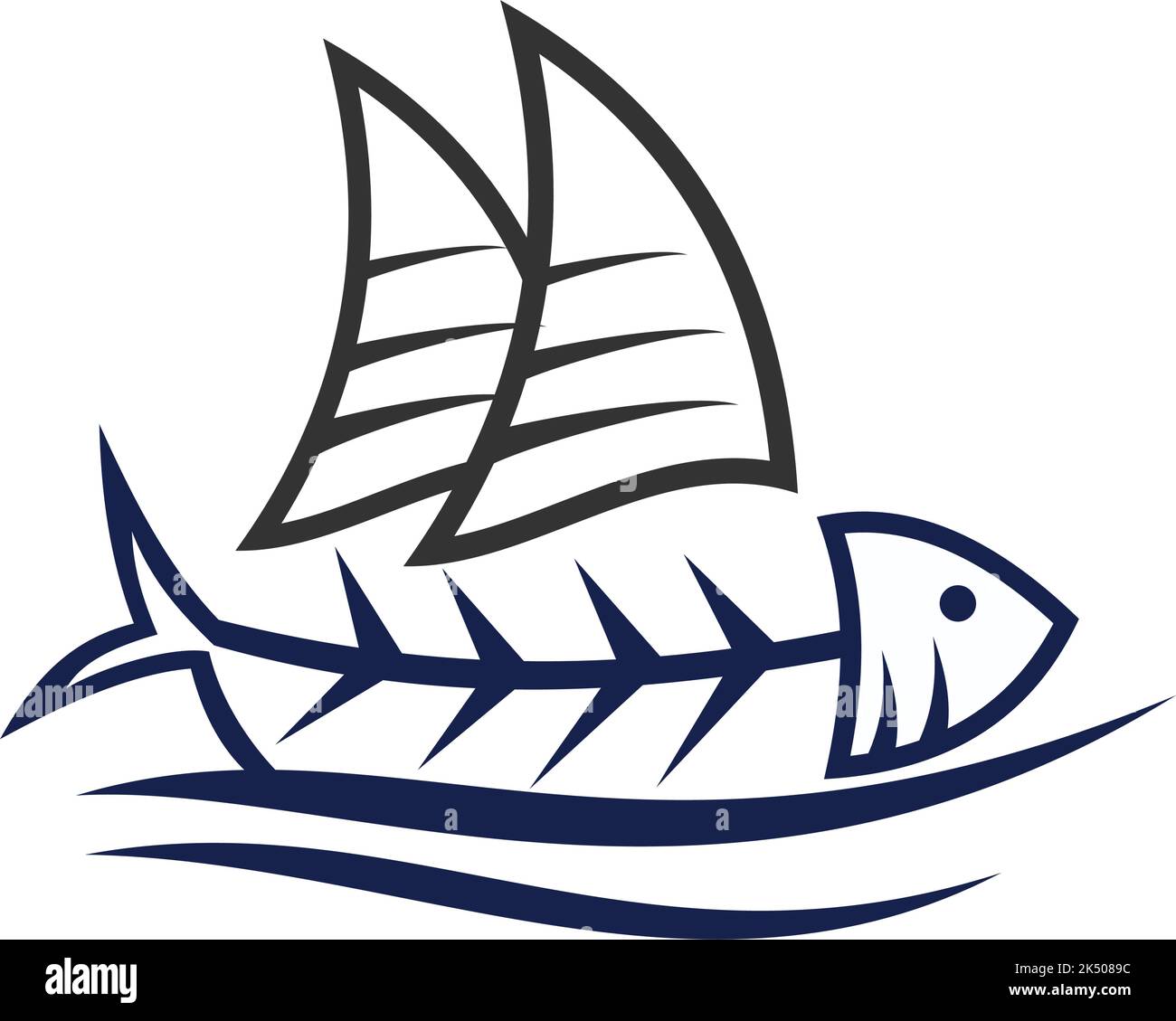 sailboat fish restaurant logo Icon Illustration Brand Identity Stock ...