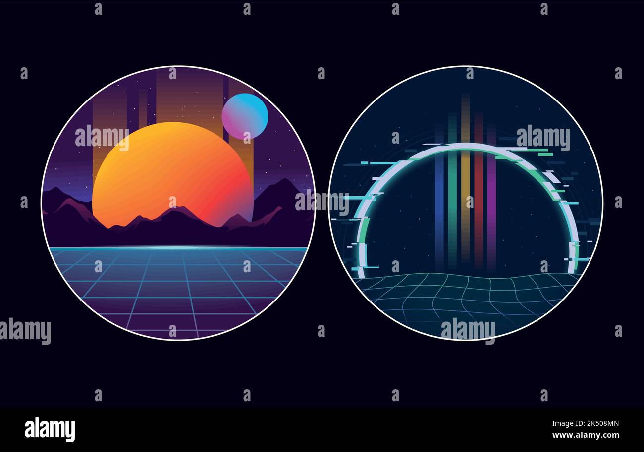 retro futuristic and retrowave Stock Vector Image & Art - Alamy