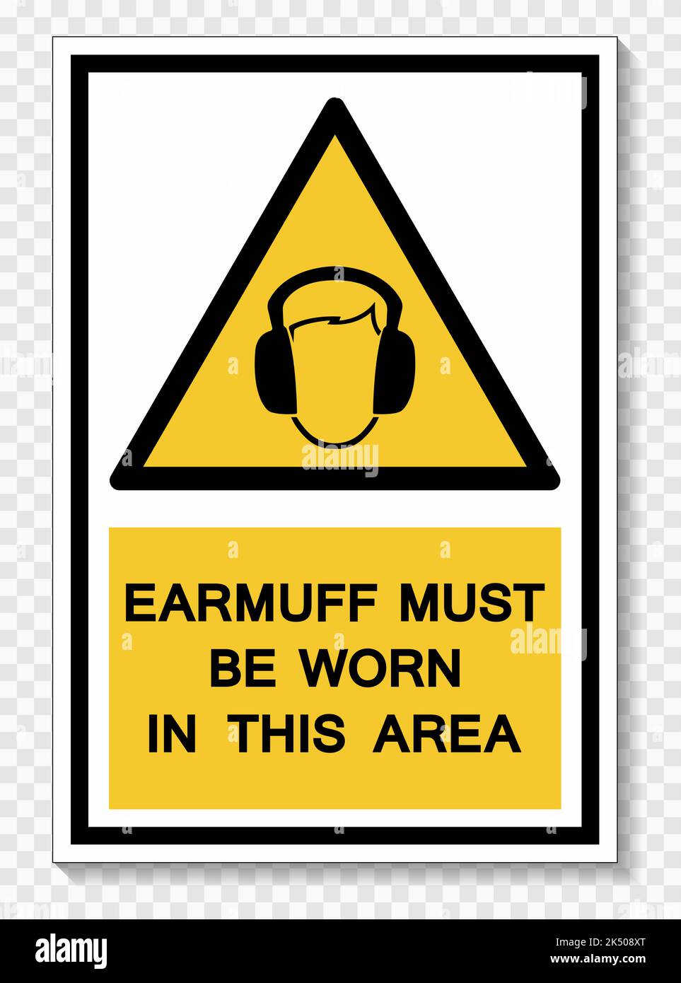 Earmuff Must Be Worn In This Area Symbol Sign Isolate on White ...
