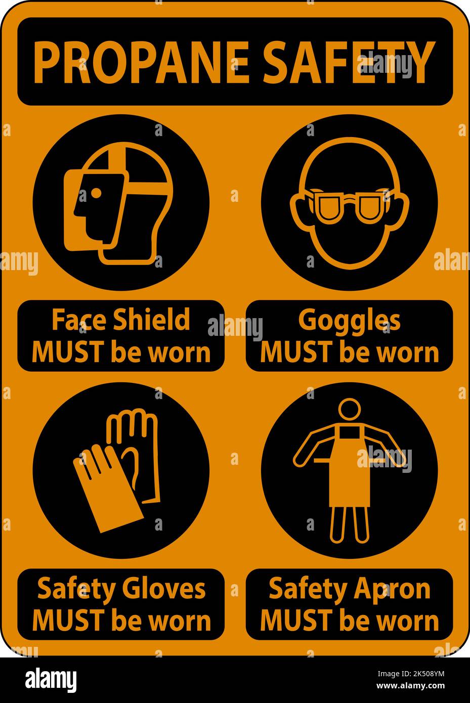 Propane Safety Personal Protection Sign On White Background Stock ...