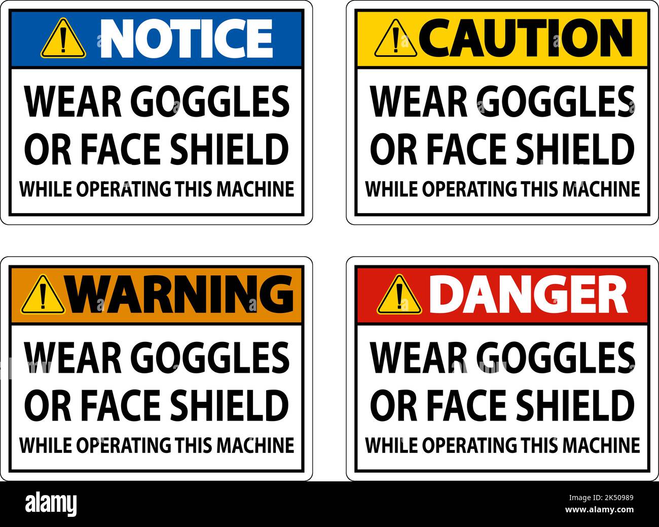 Wear Goggles or Face Shield Sign On White Background Stock Vector Image ...