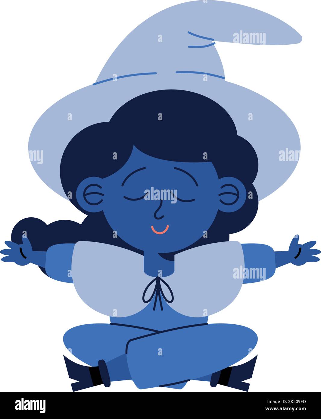 halloween blue witch seated character Stock Vector Image & Art - Alamy