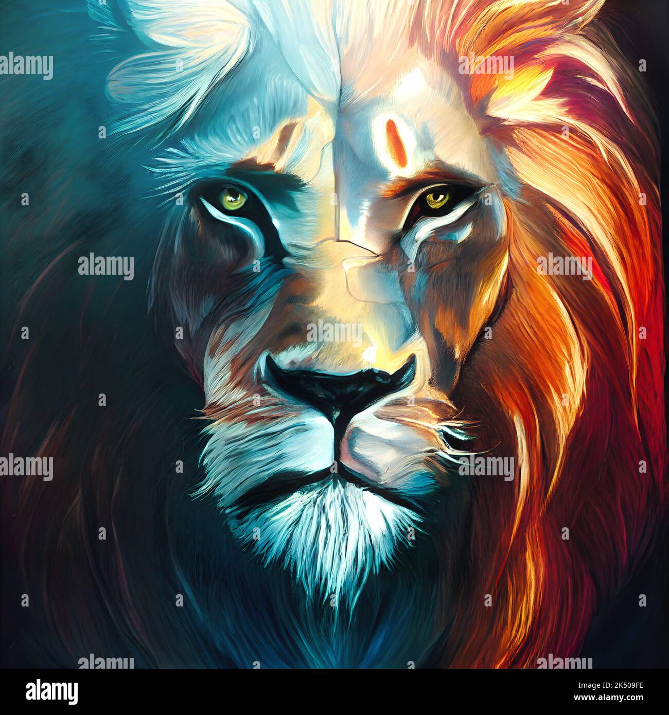 Lion portrait art hi-res stock photography and images - Alamy
