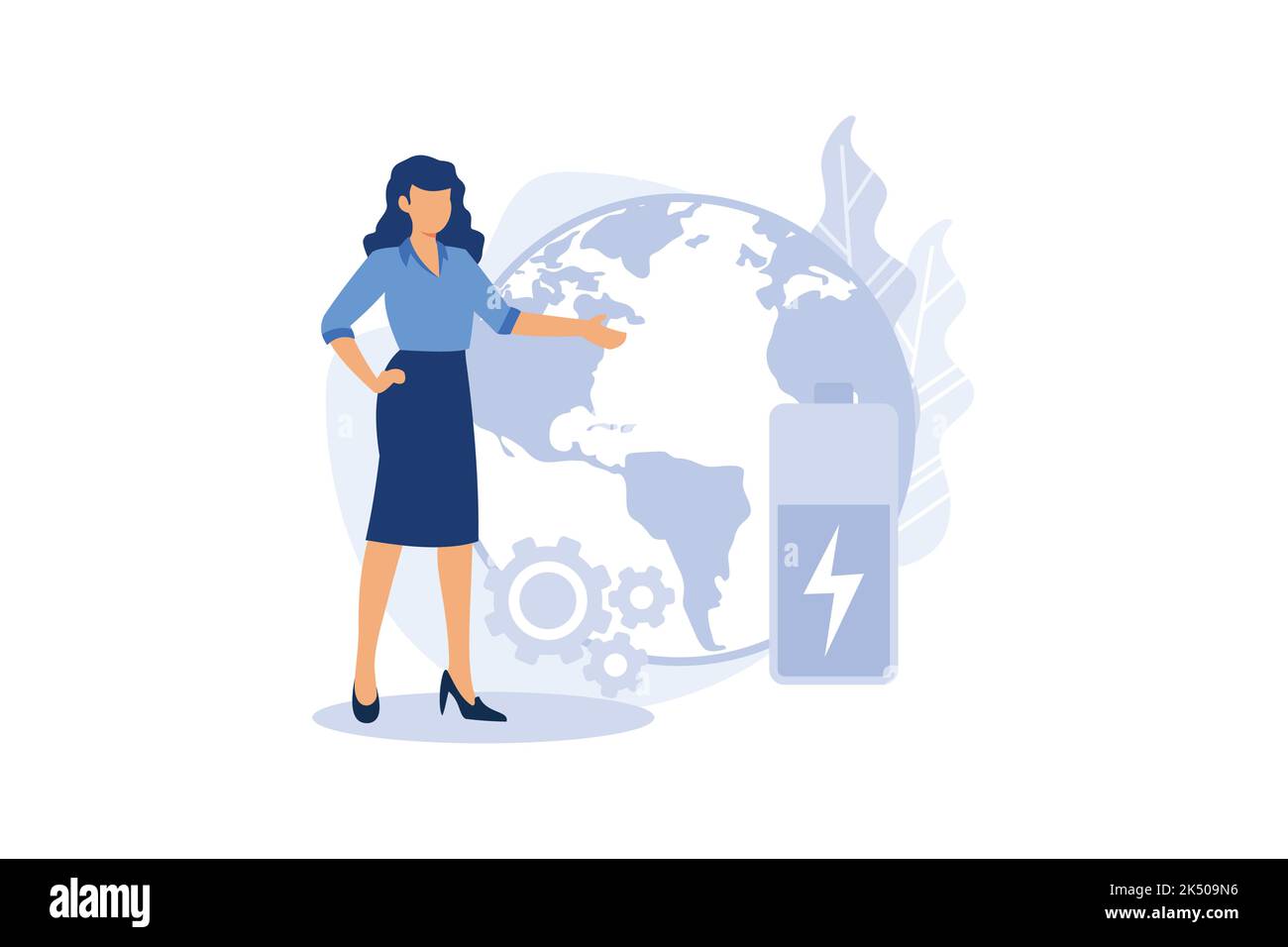 Eco battery abstract concept vector illustration. Eco charging solution ...