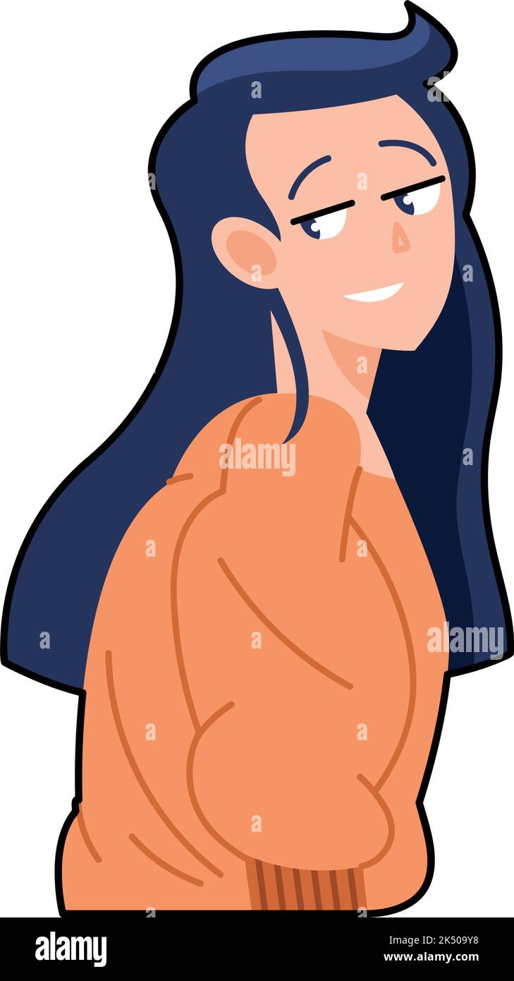 sad girl anime style character Stock Vector Image & Art - Alamy