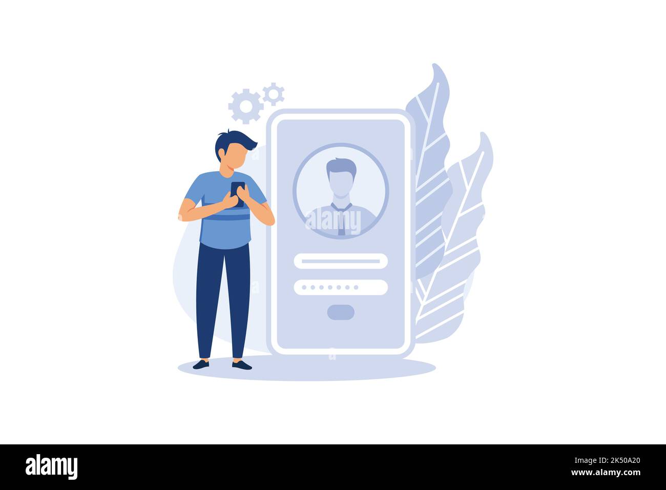 Registration or sign up user interface. Users use secure login and ...