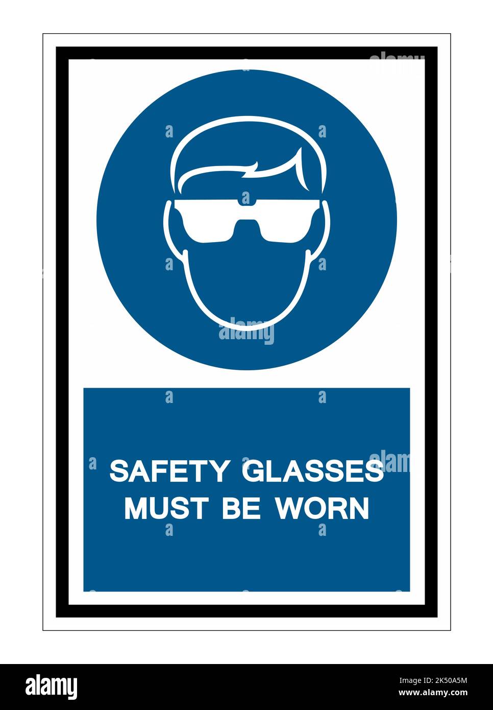 Safety Glasses Must Be Worn Symbol Sign Isolate on White Background ...