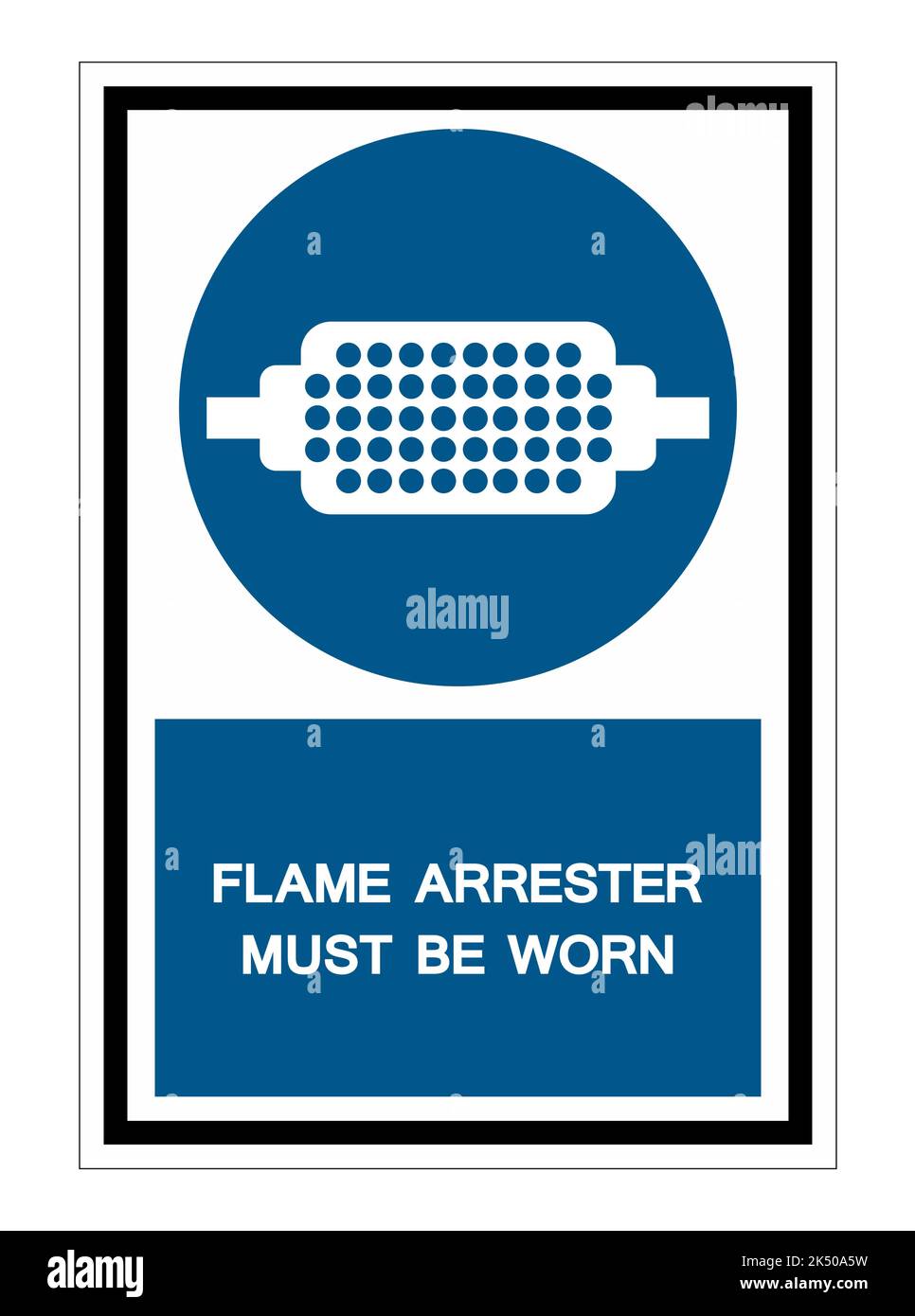 Flame arrester must be worn Symbol Sign Isolate On White Background ...