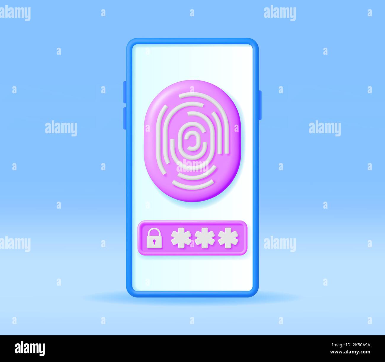 3D Fingerprint on Mobile Phone Isolated Stock Vector Image & Art - Alamy