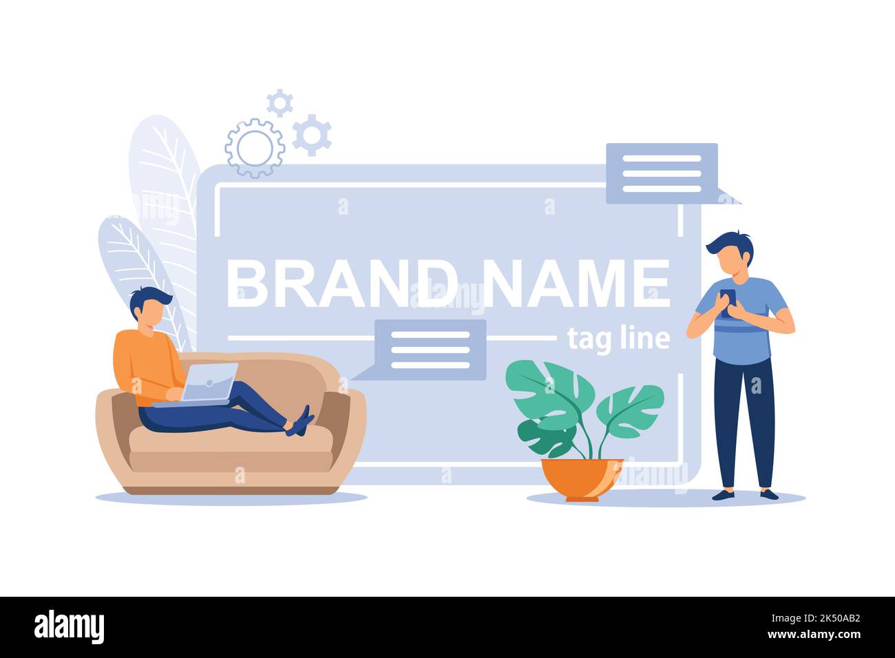 Naming and taglines flat modern design illustration Stock Vector Image ...