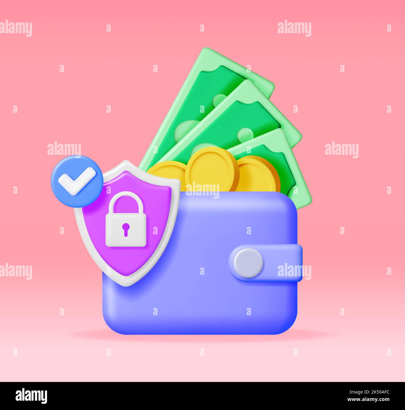 Shield 3d icon checkmark Stock Vector Images - Alamy