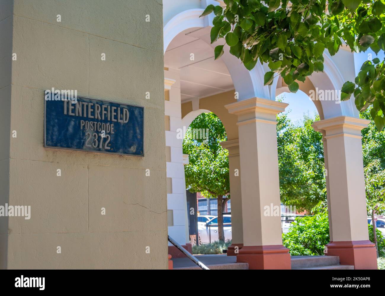 Sign on the wall of the Tenterfield Post Office showing the 2372 ...