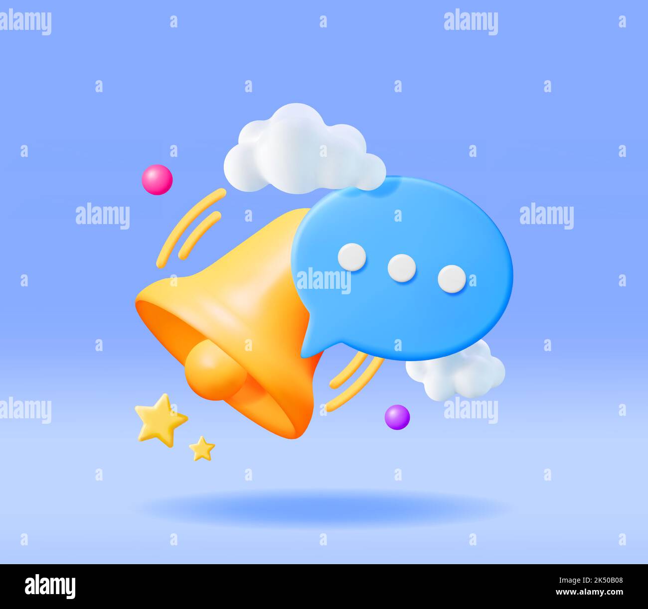 3D Notification Popup with Bell Icon Stock Vector Image & Art - Alamy
