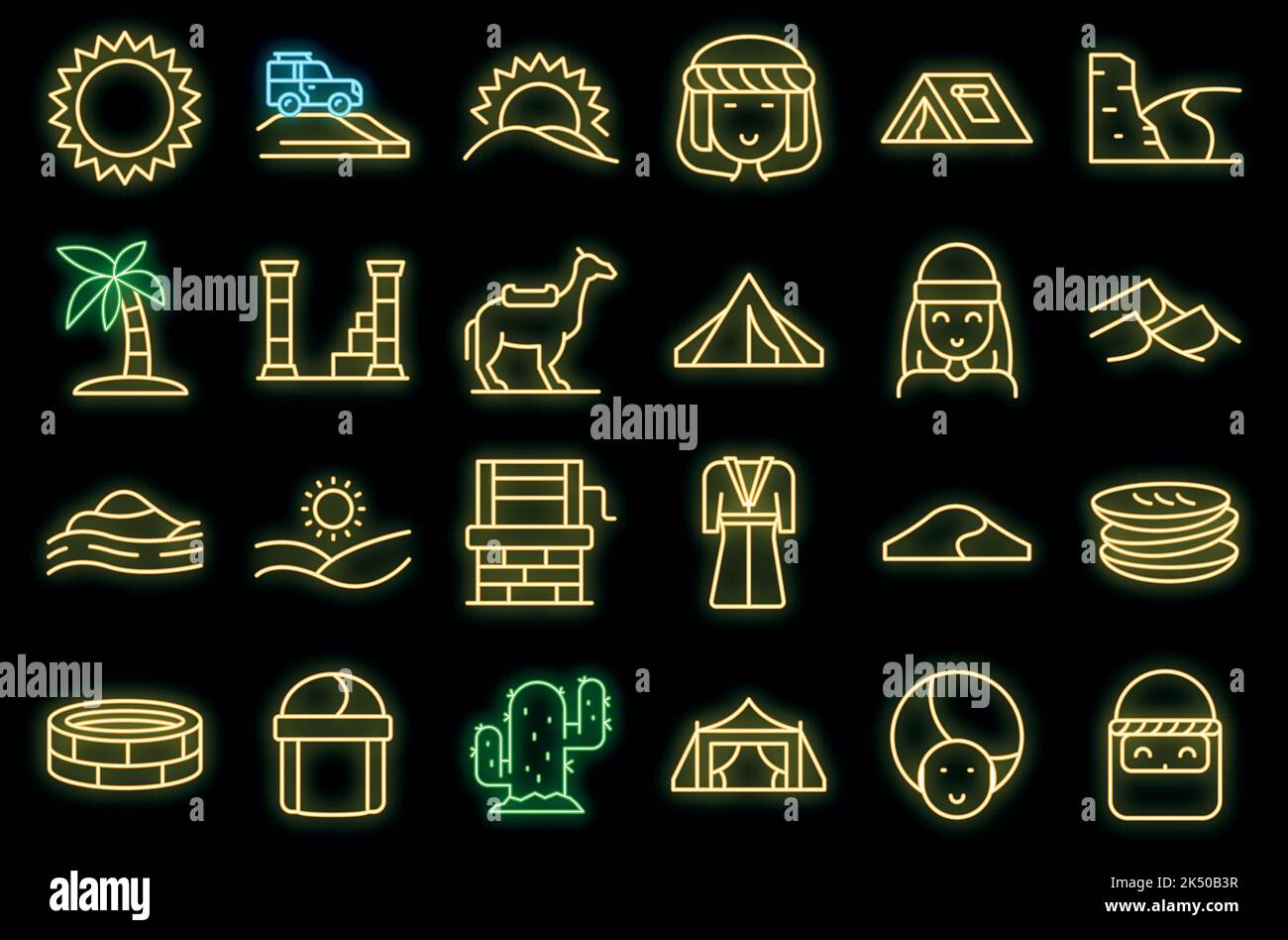 Bedouins icons set outline vector. Arab desert. Market ancient vector ...